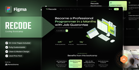 Recode - Coding Bootcamp Figma Template by Rometheme | ThemeForest